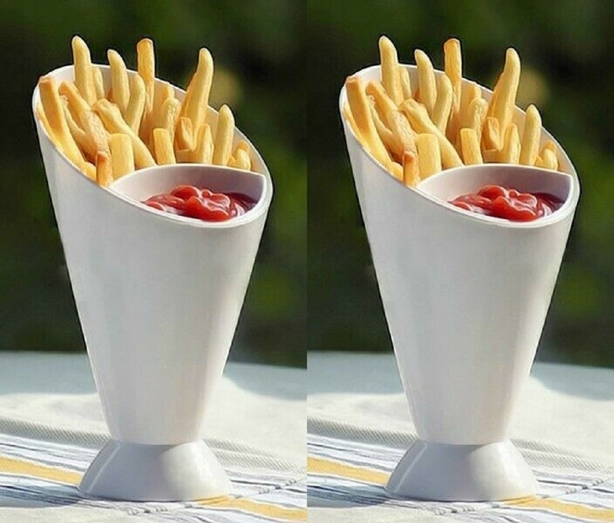 French Fries Dipping Cone Ketchup Dipper Veggie Holder and Server ...